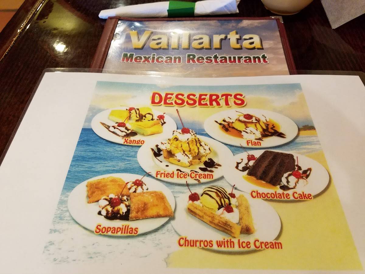 Menu at Vallarta Mexican Restaurant, Foley