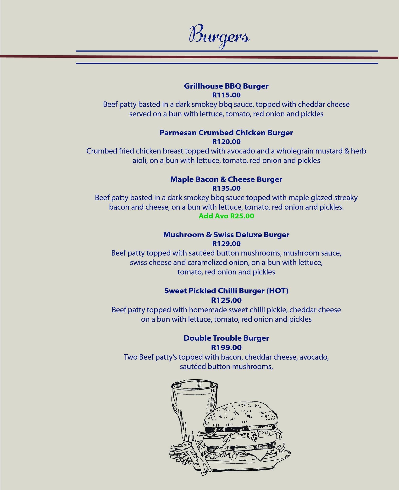 Menu at Farm 'n Sea Grillhouse restaurant, Vanderbijlpark
