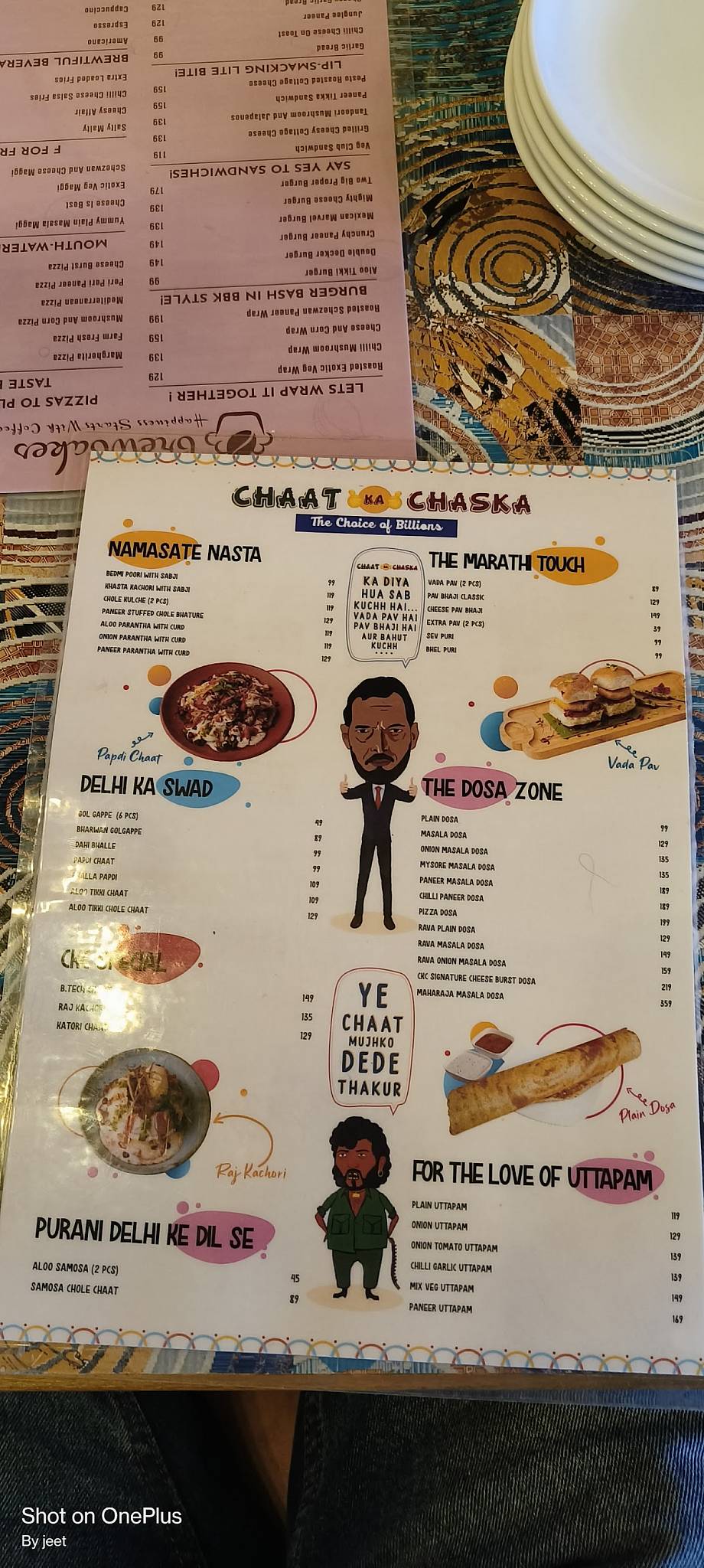 Menu at Vani's Food Court Restaurant Rooftop Bar Banquet Una, Mehatpur