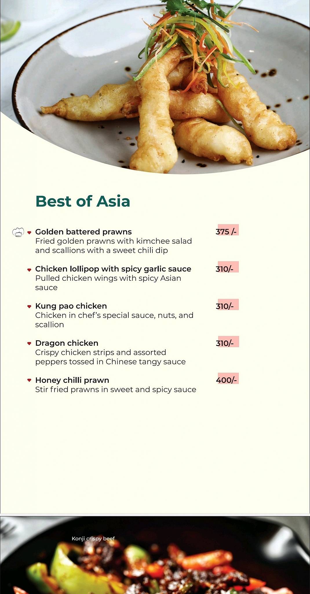 Menu at VELOCITY KOCHI, Kochi, Banerji Rd