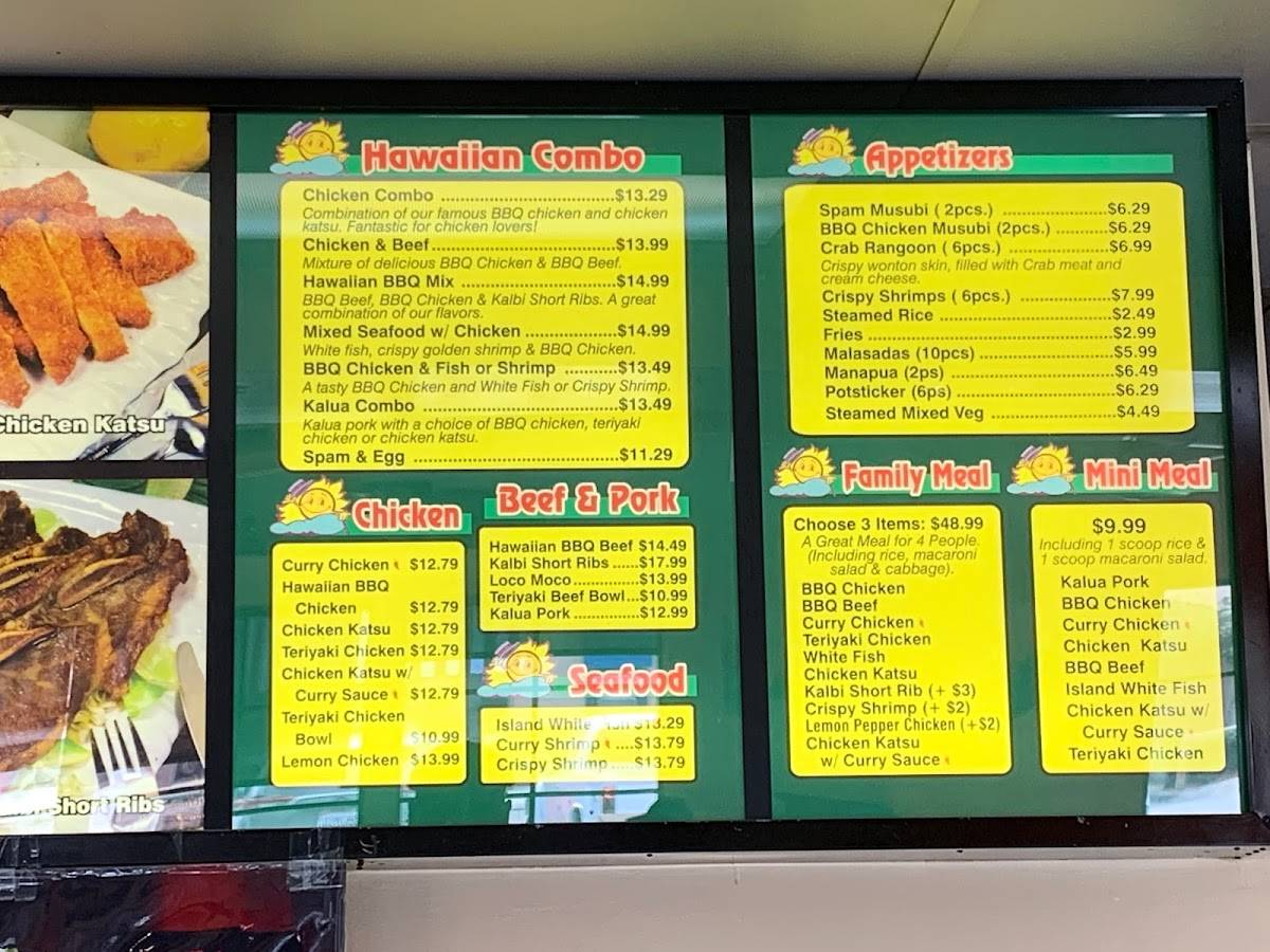 Menu at Q & Q Hawaiian B.B.Q. BBQ, Ventura