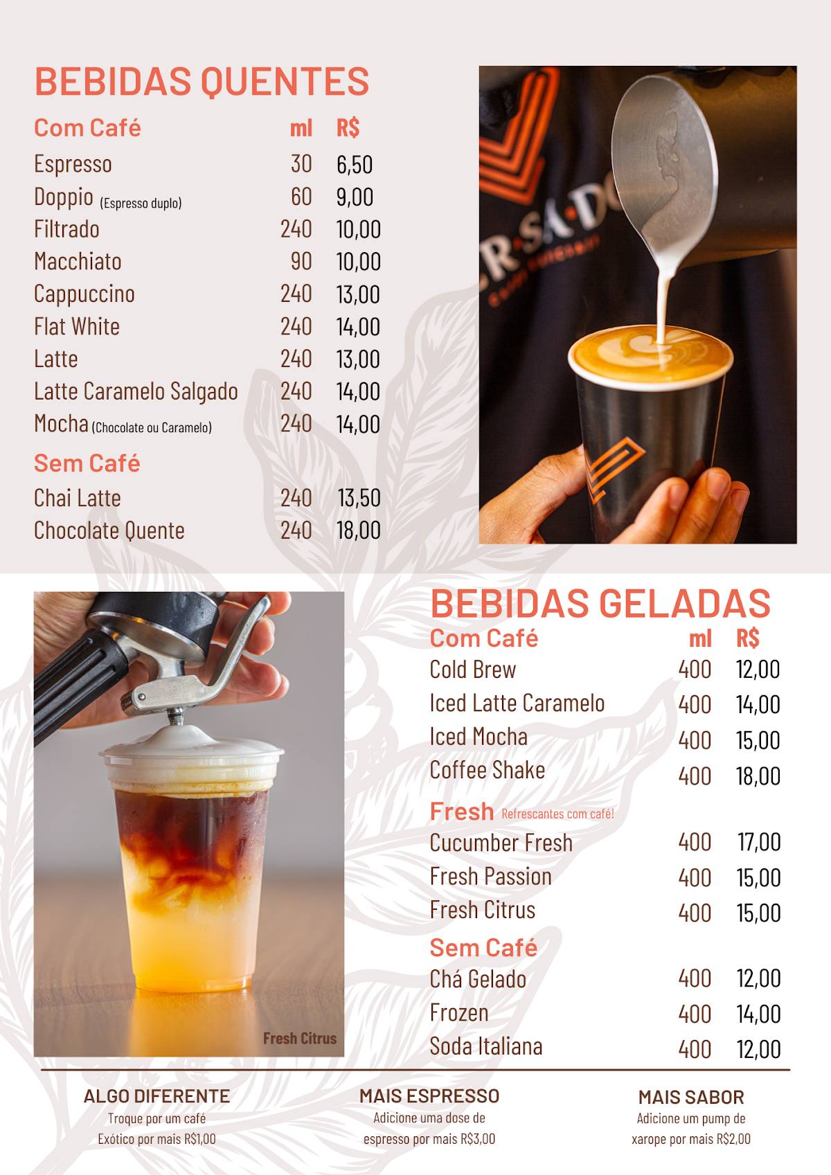 Menu at Versado Café - Derby, Recife