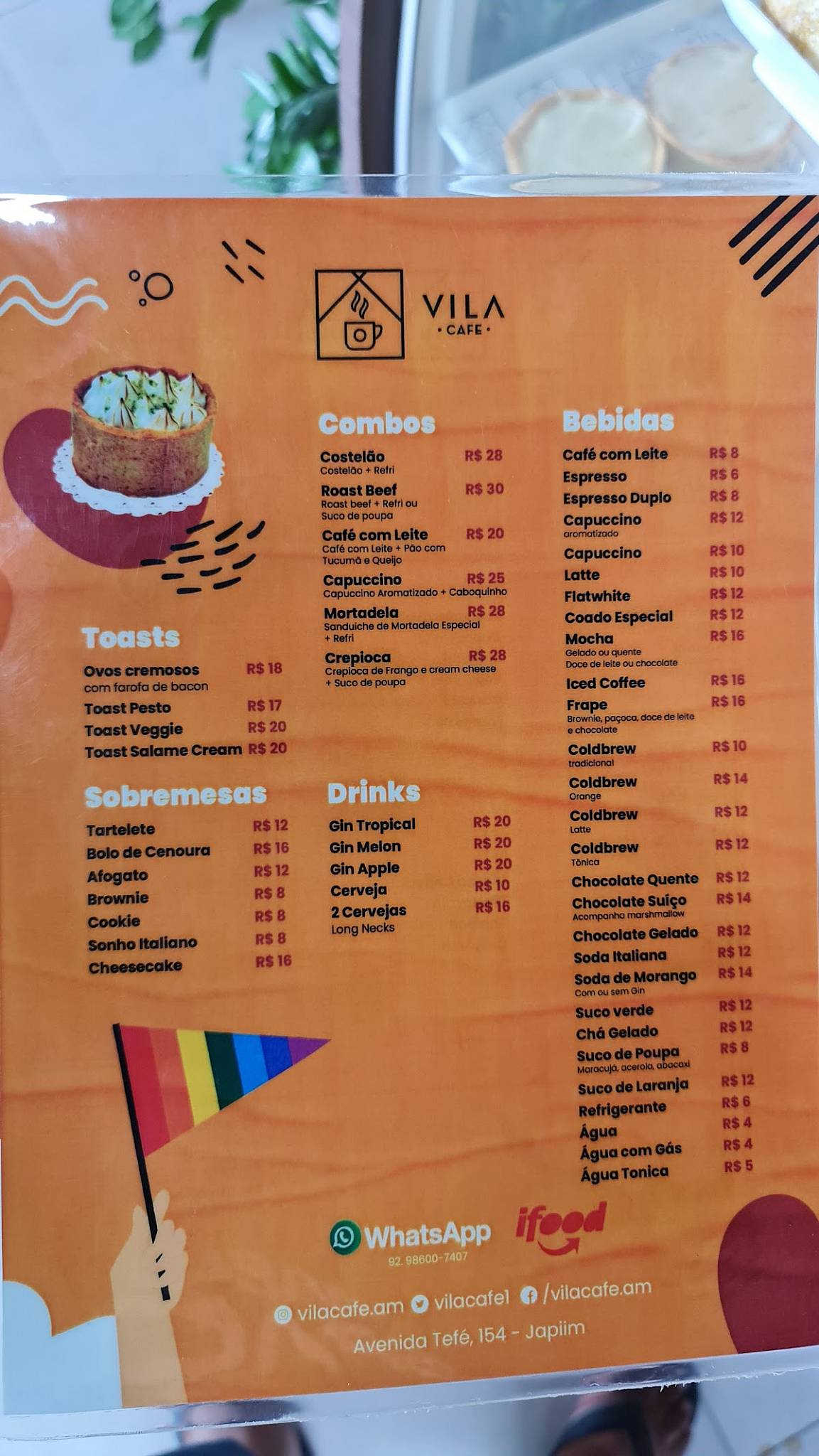 Menu em Vila Café, Manaus