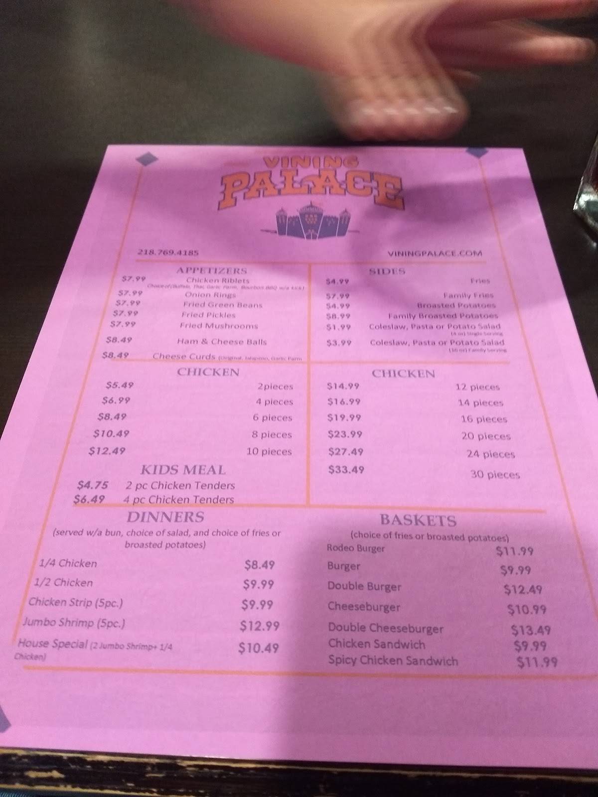 Menu at Purple Palace pub & bar, Vining