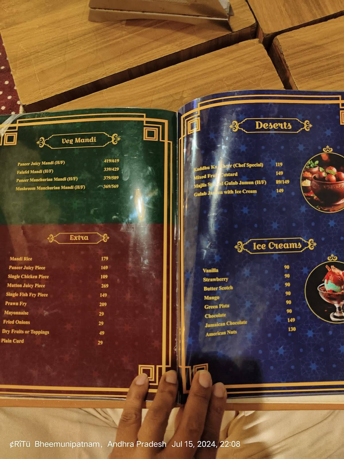 Menu at Majlis Darbar Arabian Cuisine Visakhapatnam, Visakhapatnam