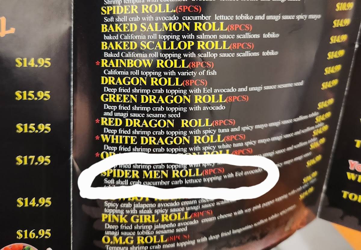 Menu at WZ Poke and Ramen restaurant, Prescott