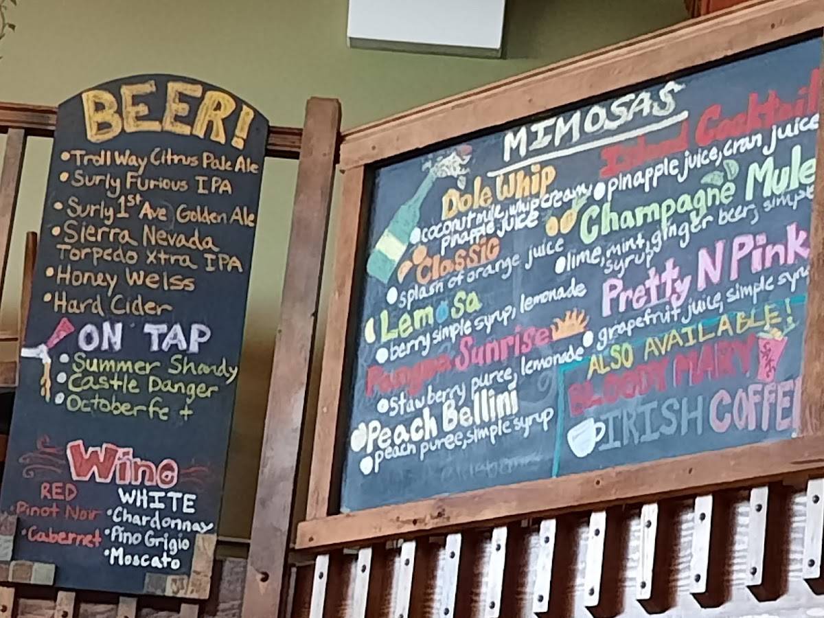 Menu at Pangea Cafe, Waconia, 37 W 1st St