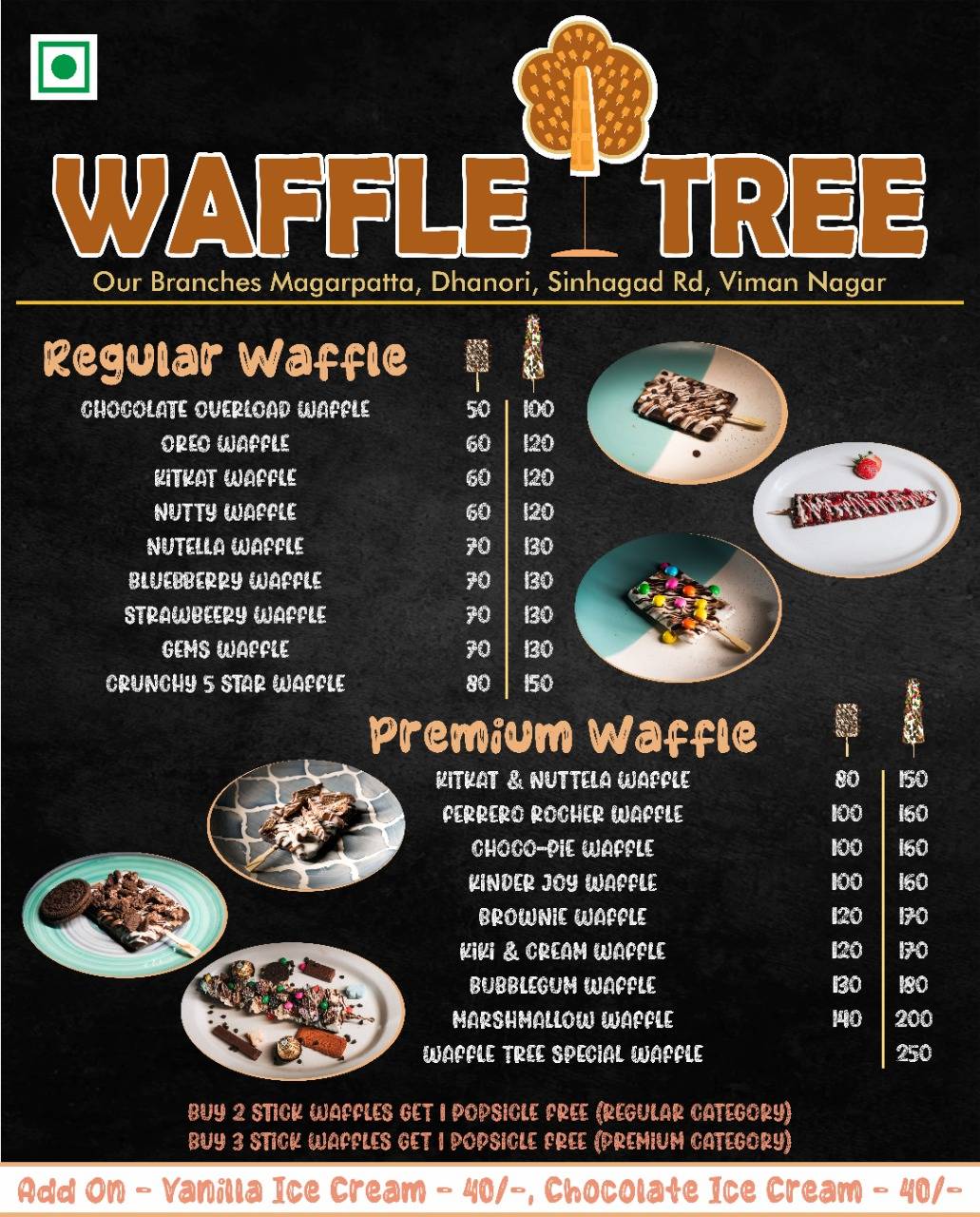 Menu at Waffle Tree, Pune, DC Rd