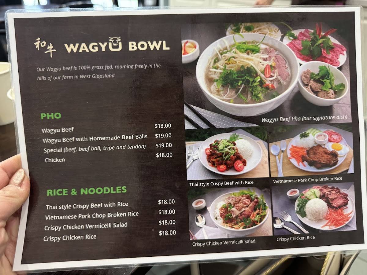 Menu at Wagyu Bowl restaurant, Ashwood