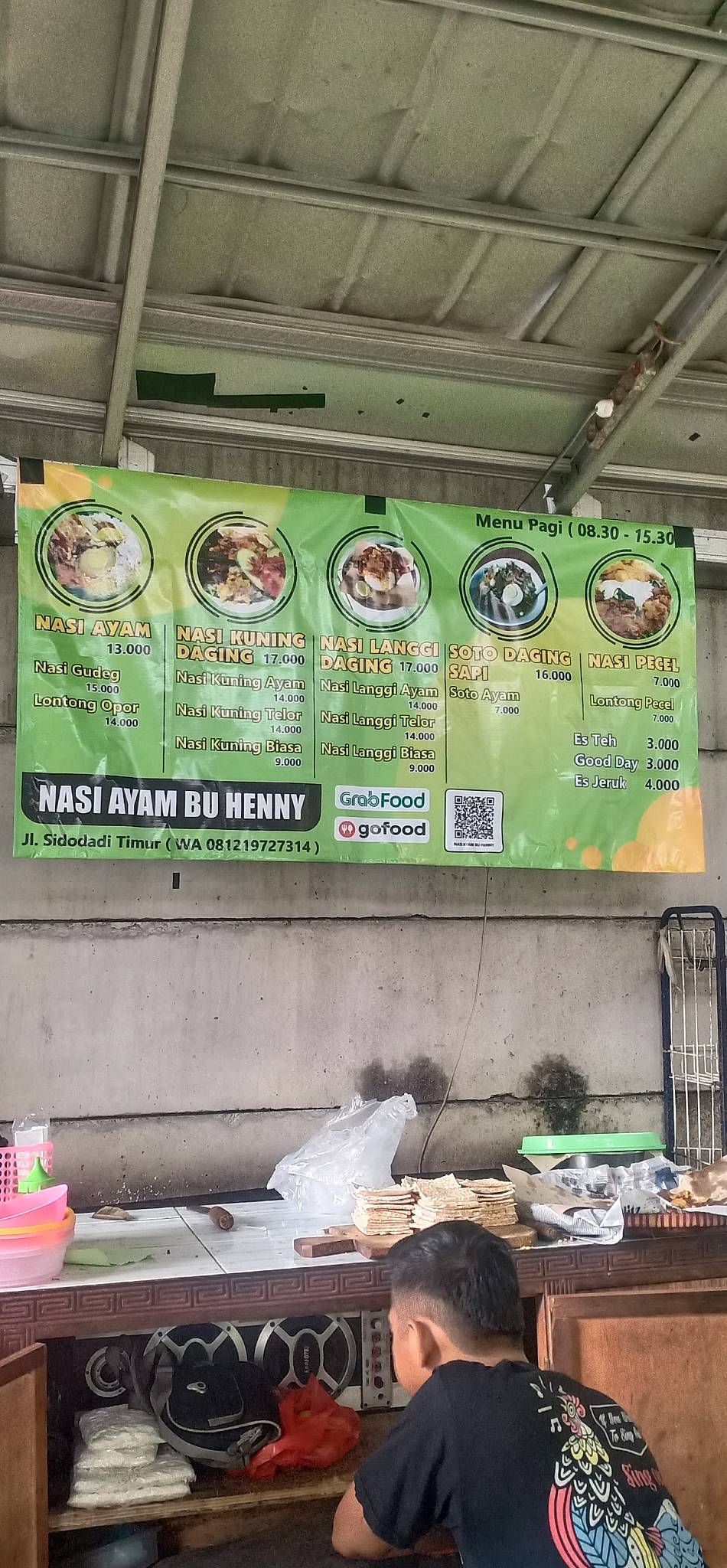 Menu at Warung BU HENNY pecel&nasi Ayam restaurant, Semarang