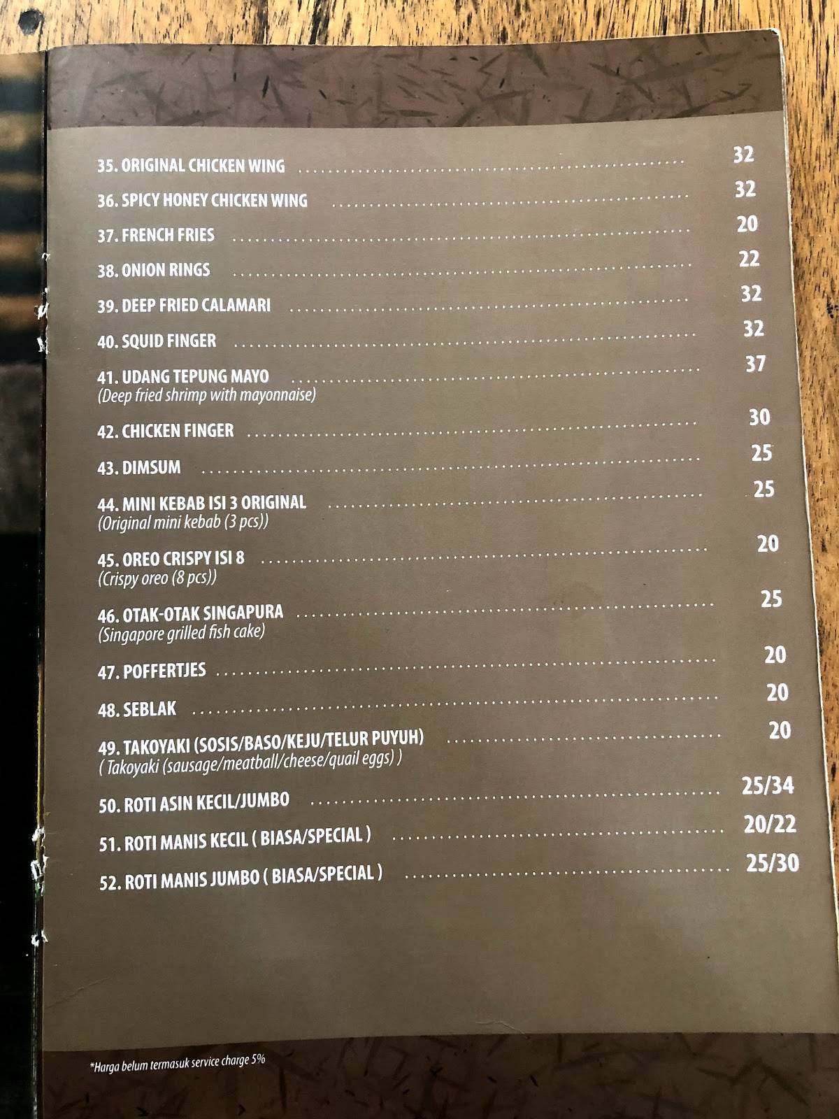 Carta del restaurante Warung Kopi Gunung, Rancabali, Jl. Terusan ...