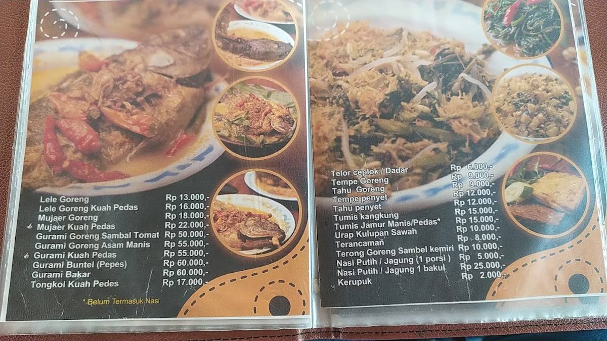 Menu at Warung Parikaton (warung tengah sawah) restaurant, Ampeldento