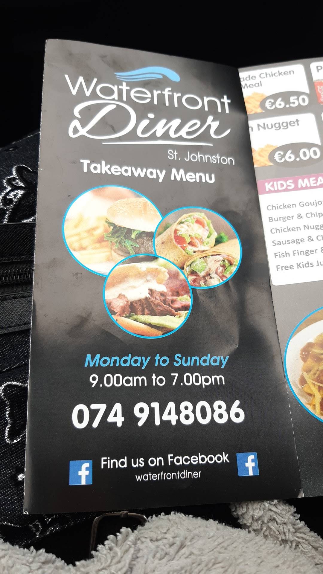 Menu at Waterfront Diner restaurant, St Johnston, 317 Árd Baithin