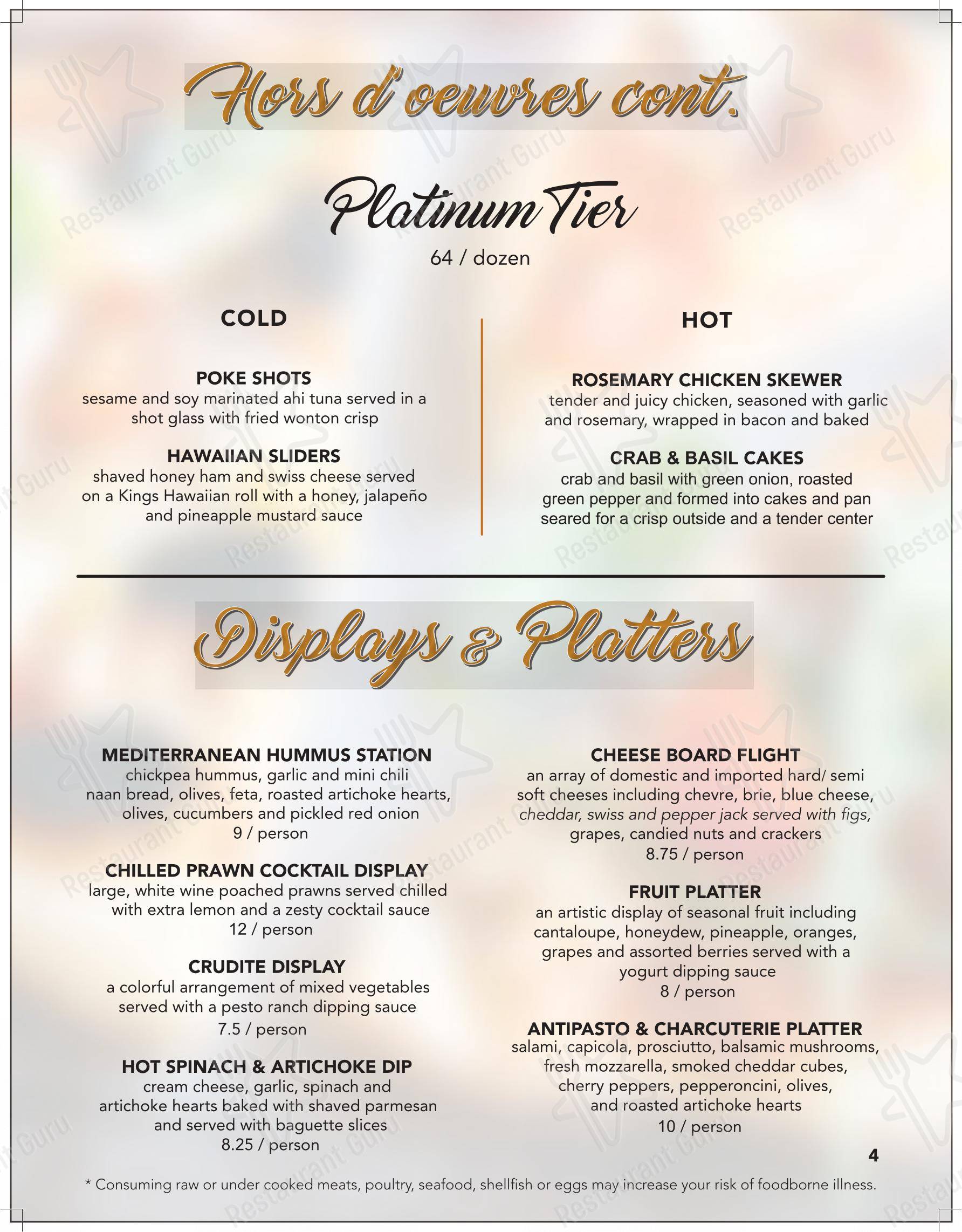 Menu at Waters Edge Bar & Grill, Polk City