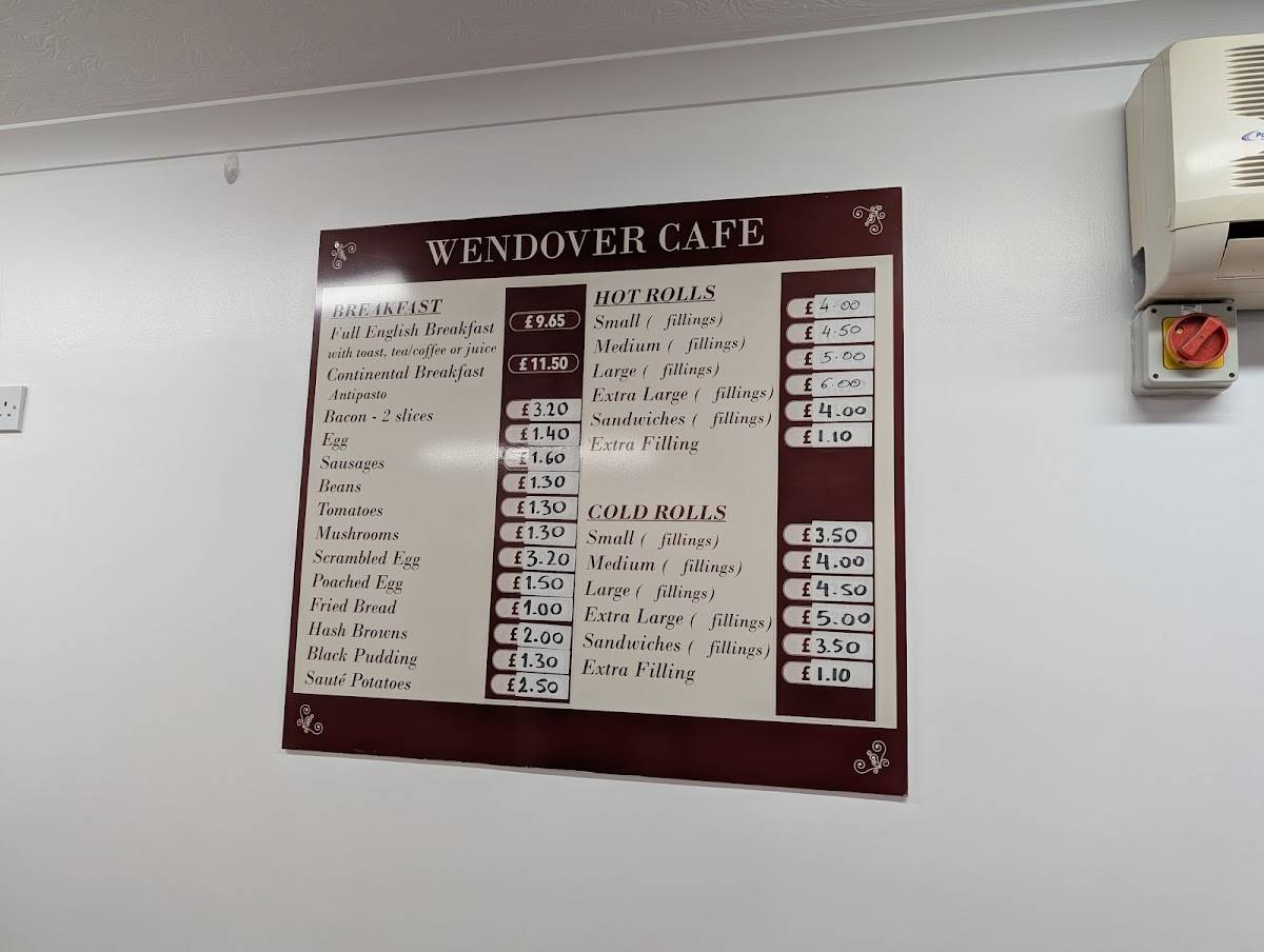 Menu at Wendover Caffe Bedford restaurant, Bedford