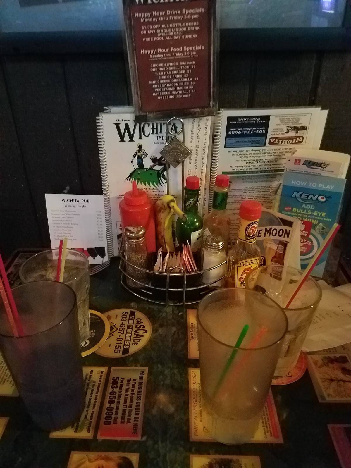 Menu at Wichita Pub, Clackamas
