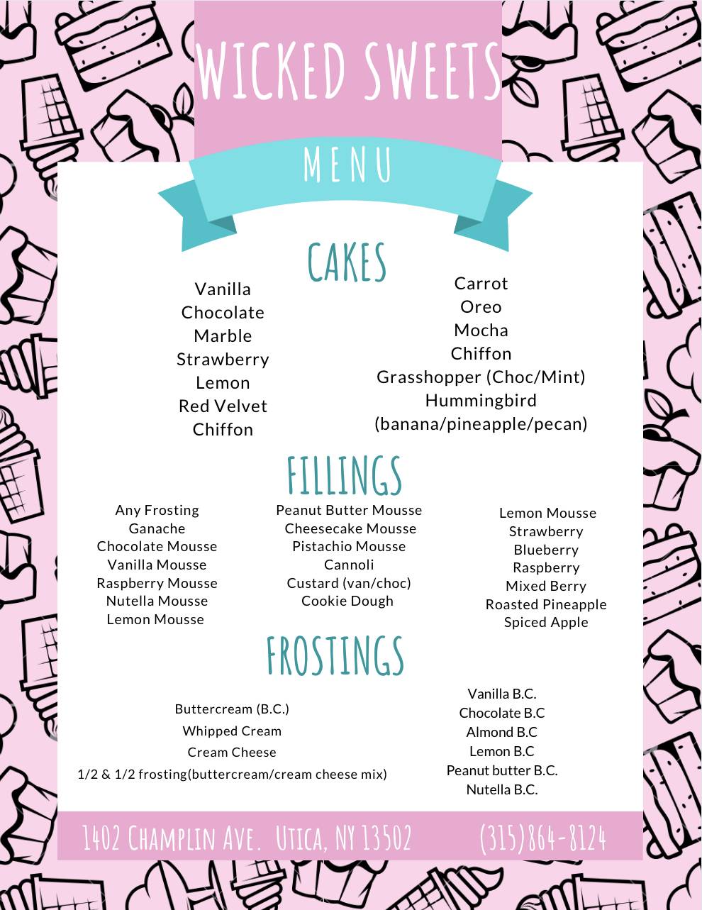 Menu at Wicked Sweets By Alyssa desserts, Yorkville, Champlin Ave
