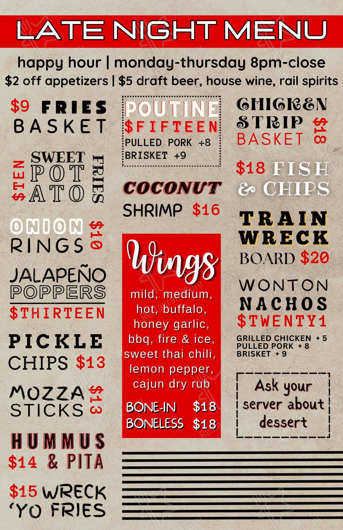 Menu at Widder Station Golf, Grill & Tap House restaurant, Lambton Shores