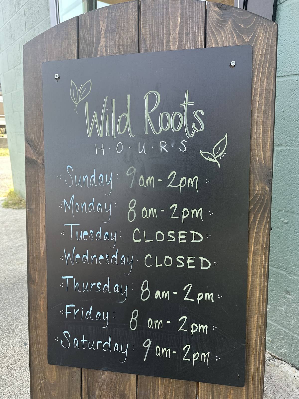 Menu at Wild Roots Cafe & Co., Romney