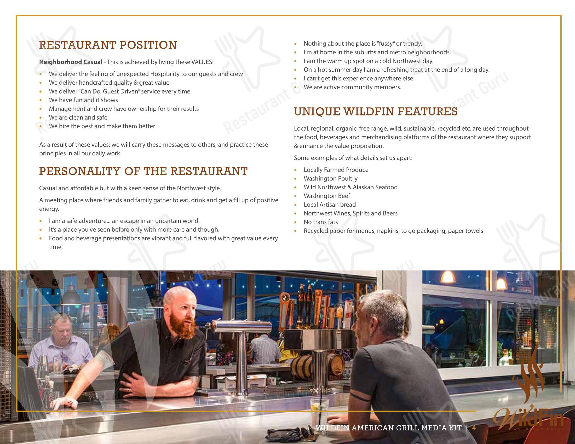 Menu at WildFin American Grill - Beaverton pub & bar, Beaverton