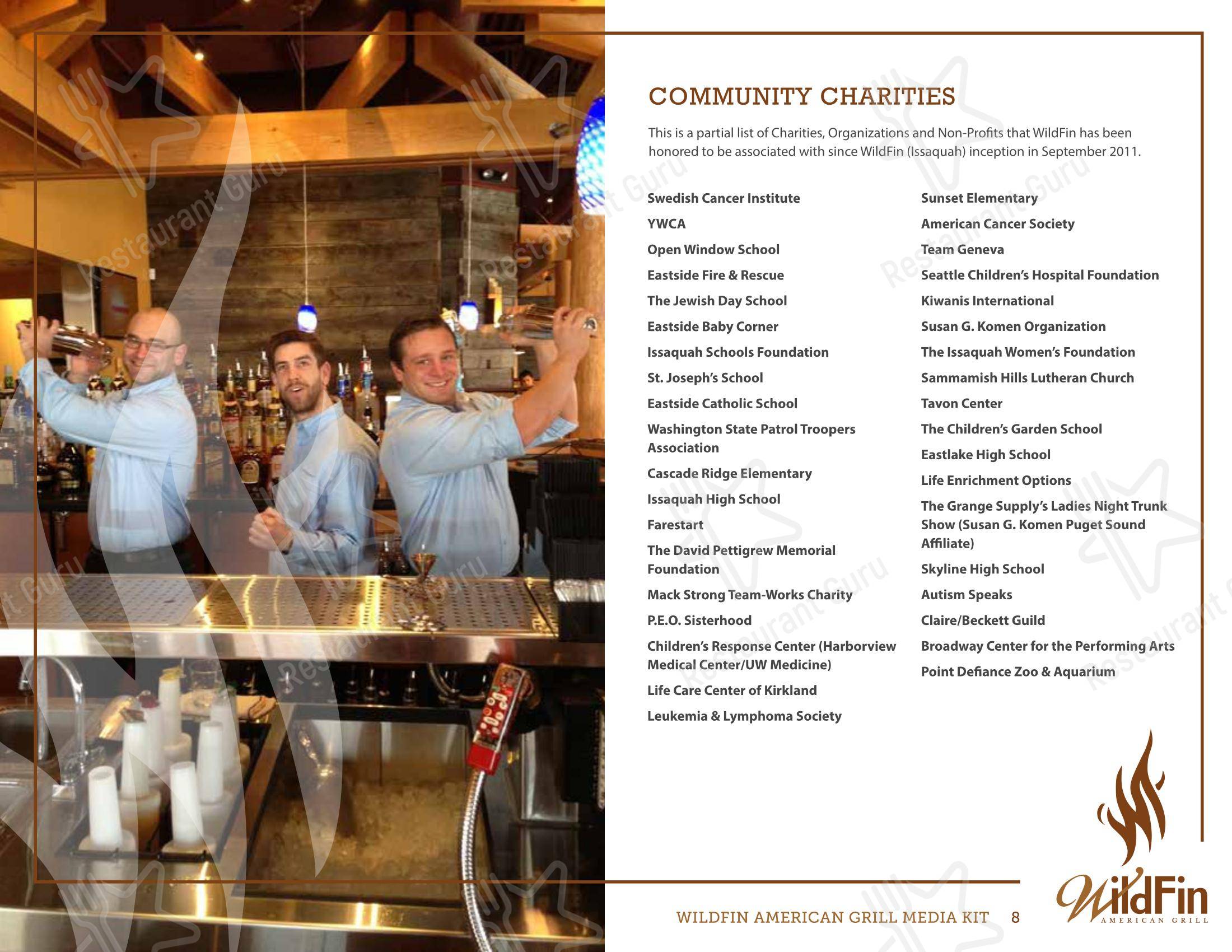 Menu at WildFin American Grill - Beaverton pub & bar, Beaverton
