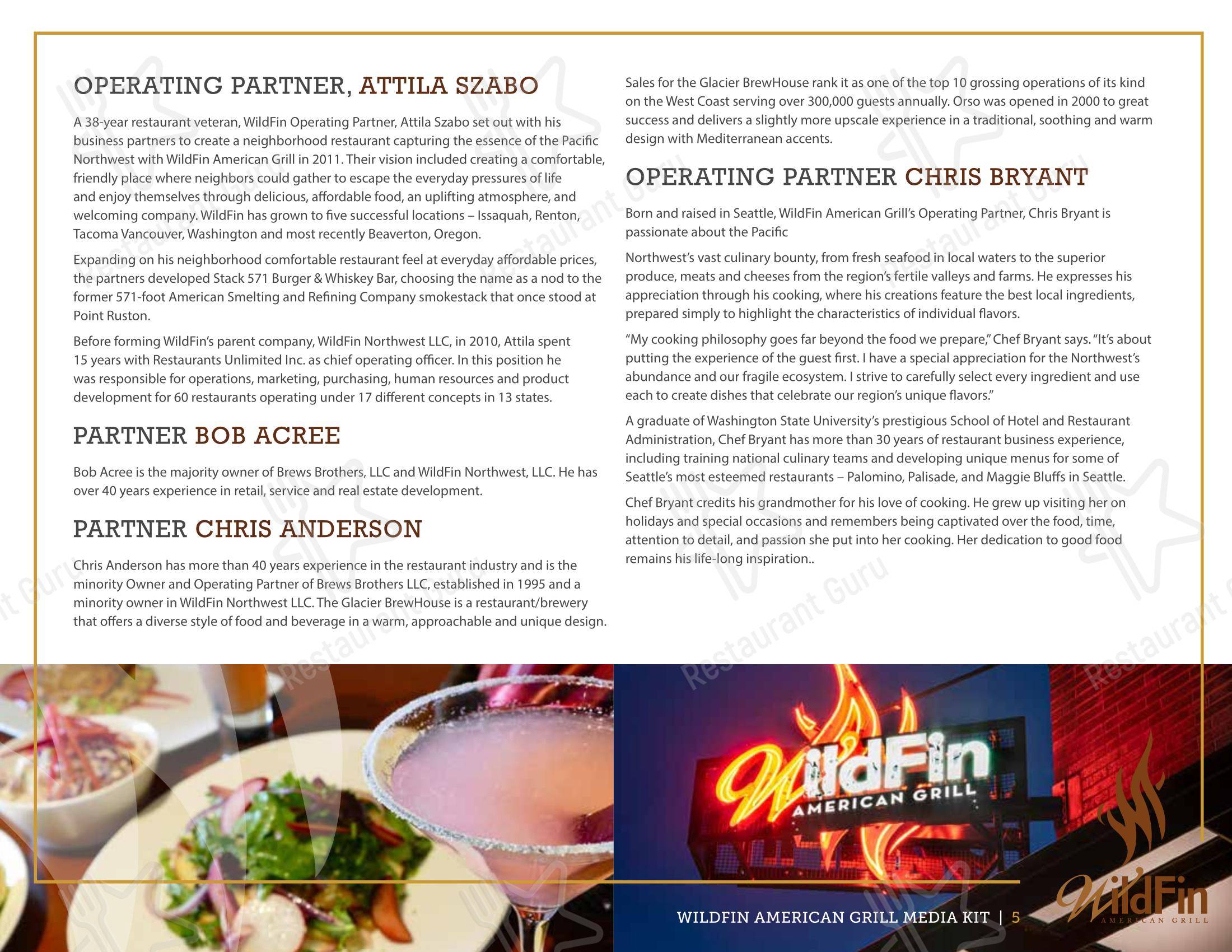 Menu at WildFin American Grill - Beaverton pub & bar, Beaverton