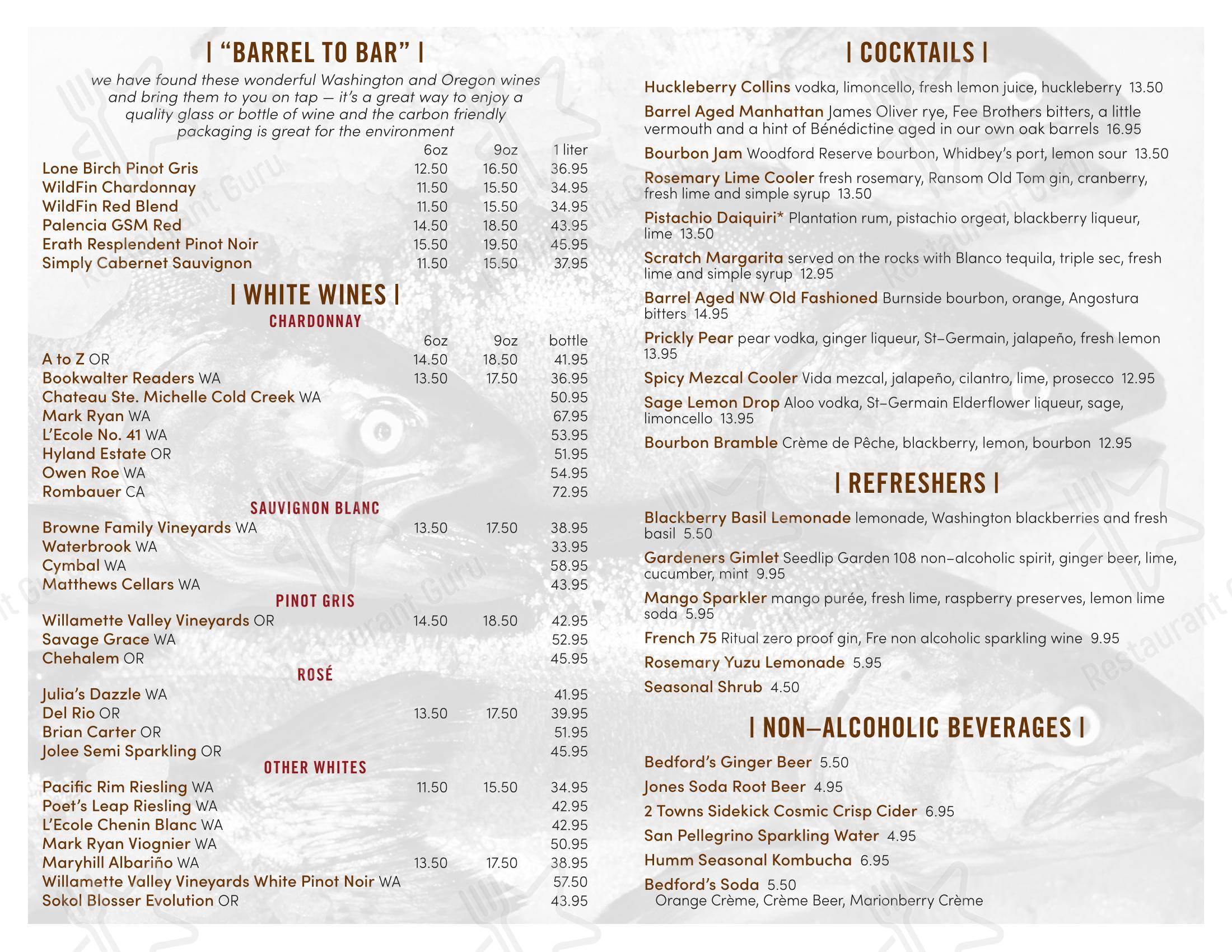 Menu at WildFin American Grill - Beaverton pub & bar, Beaverton