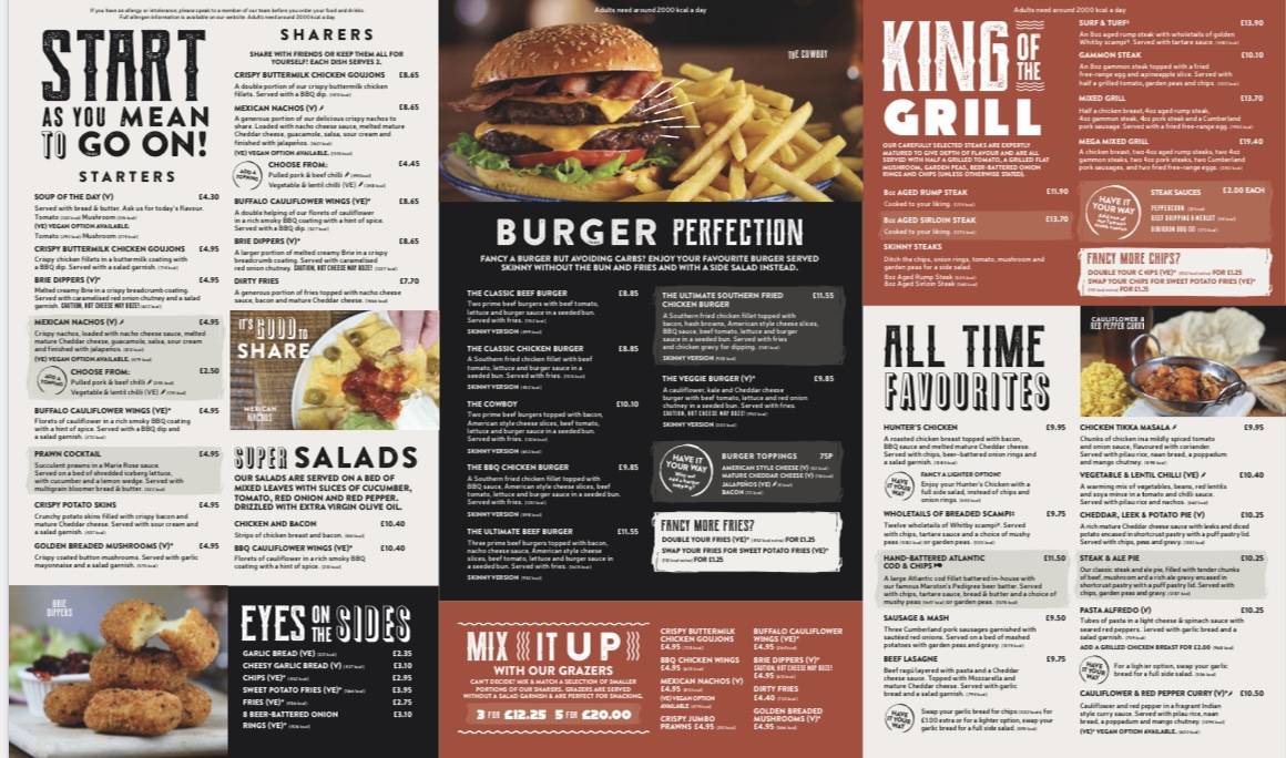 Menu at Willow Tree pub & bar, Brynmawr