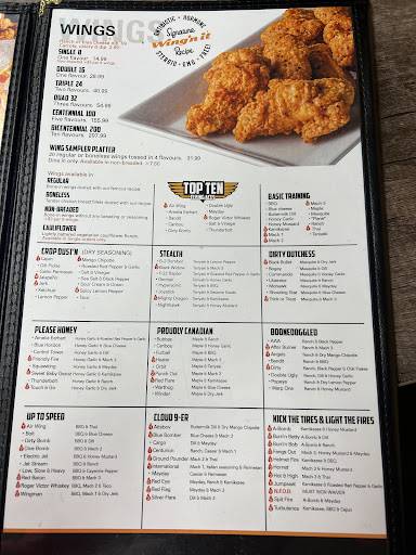 Menu at Wing‘N It restaurant, Grand Falls-Windsor