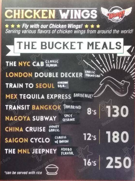 Carta del restaurante Wings Station, Makati, : Food court
