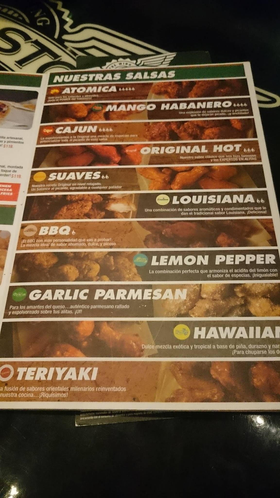 Carta del restaurante Wingstop Plaza Qú, Monterrey, Av. Paseo del ...