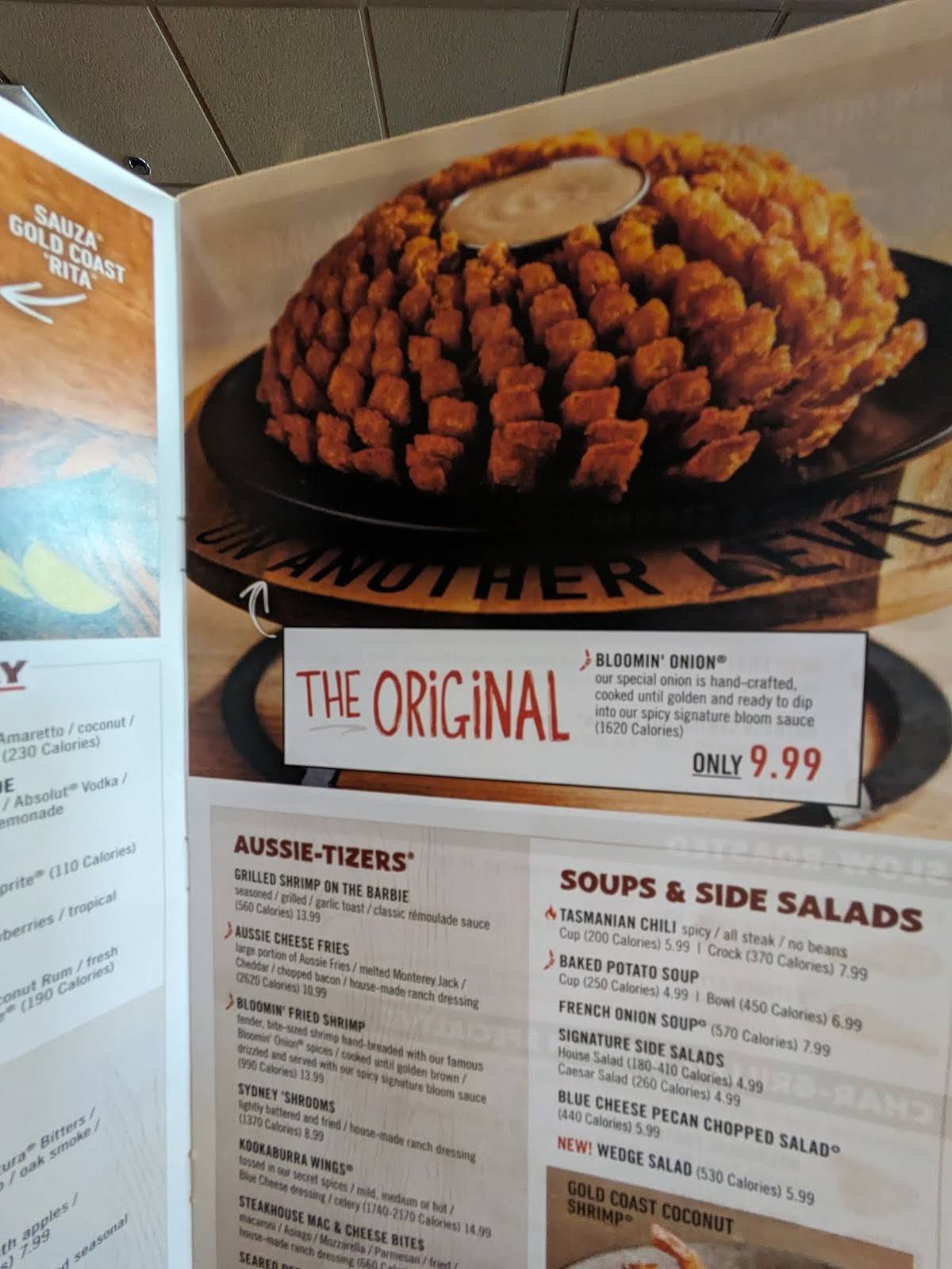 Menu at Outback Steakhouse, Winston-Salem