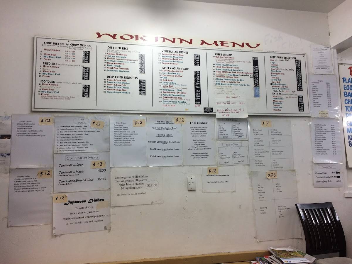 Menu at Wok Inn Chinese Takeaways restaurant, Christchurch