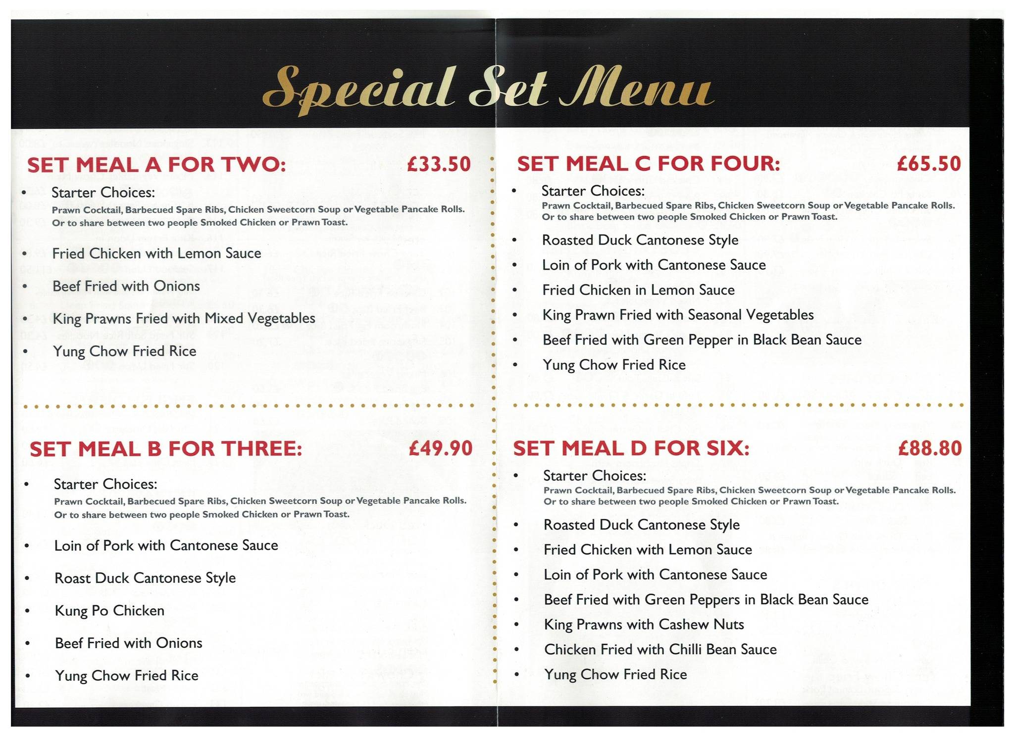 Menu at Wong Kwei Restaurant, Ashby-de-la-Zouch