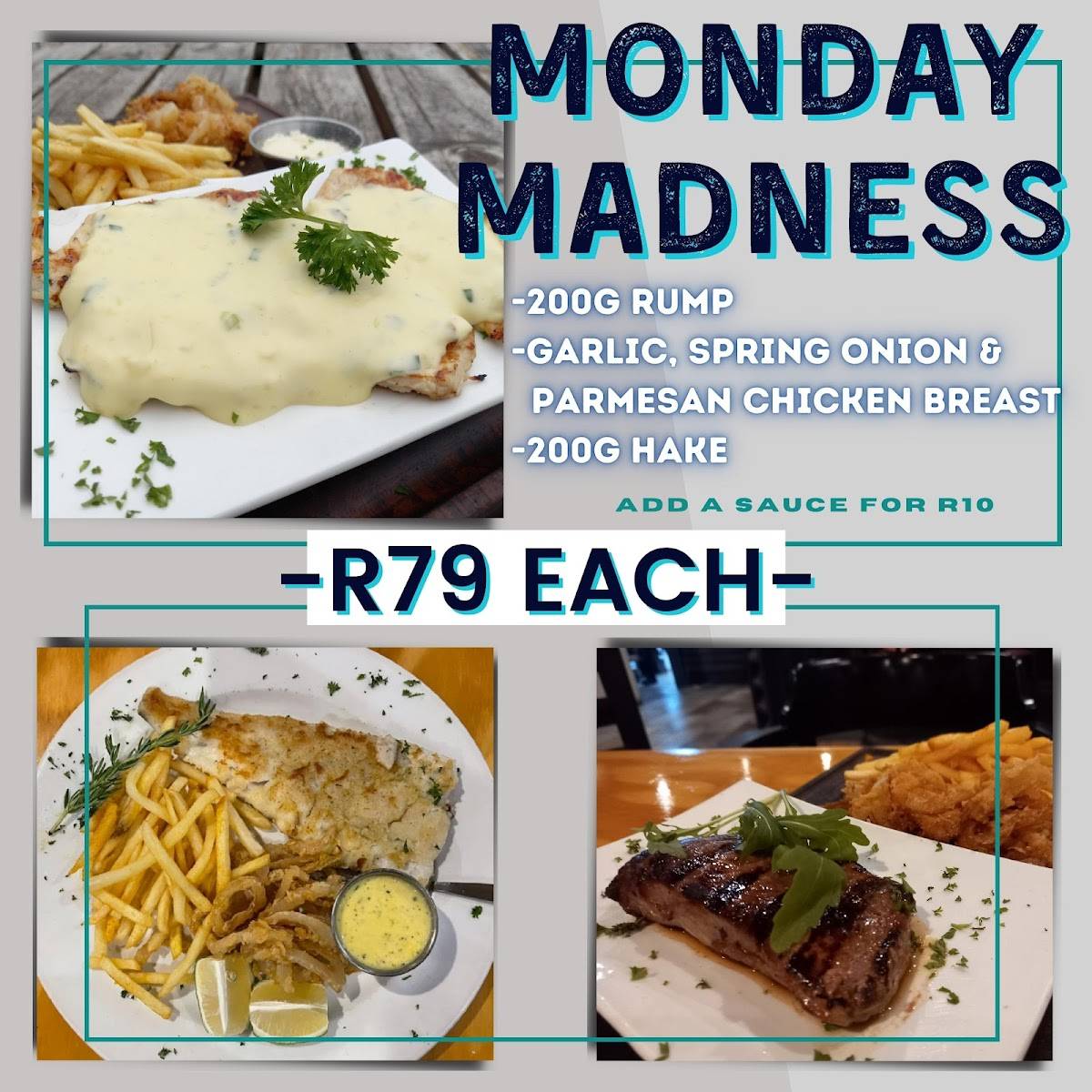 Menu at Woodcutters Restaurant, Durban