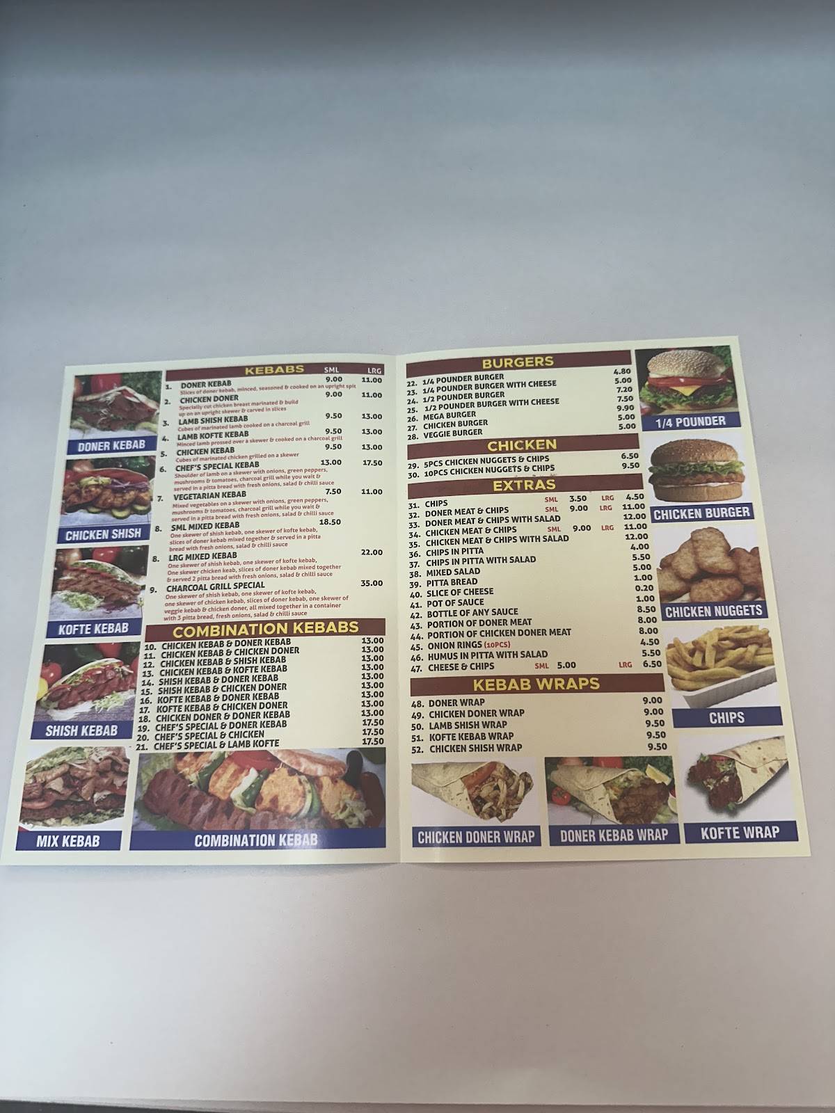 Carta del restaurante Woodhatch Charcoal Grill, Reigate