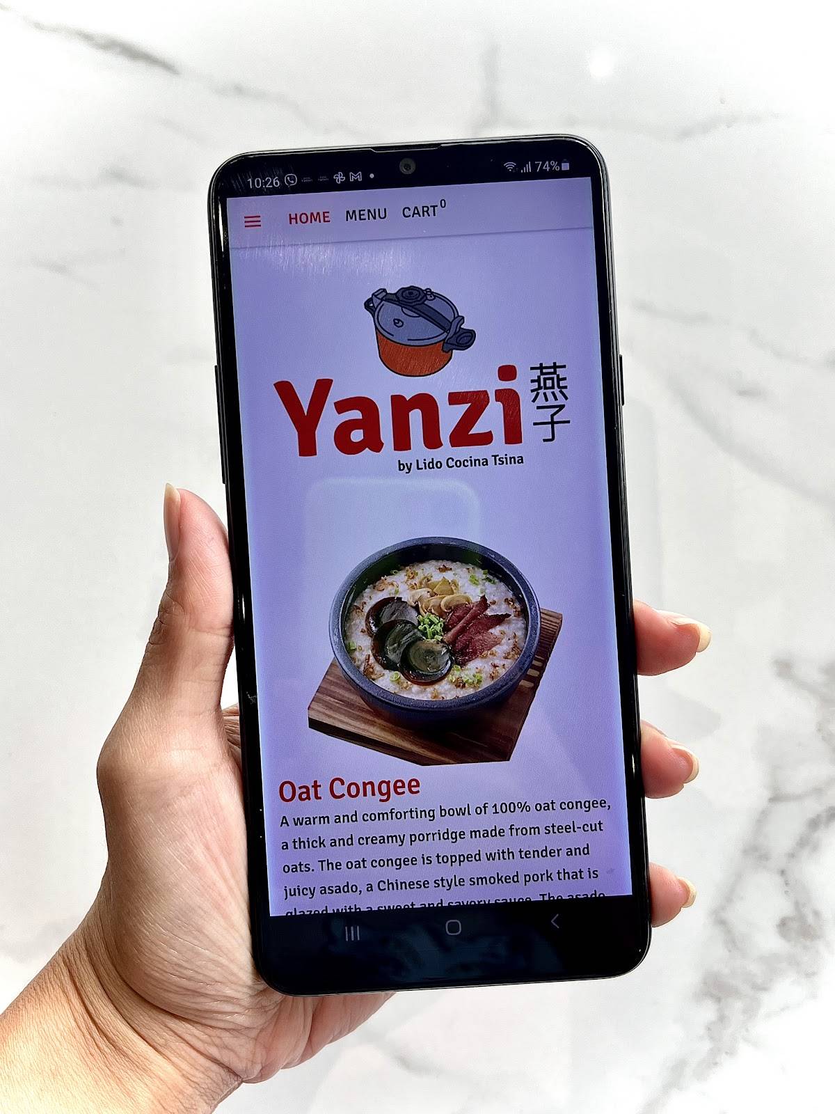 Menu at Yanzi restaurant, Marikina