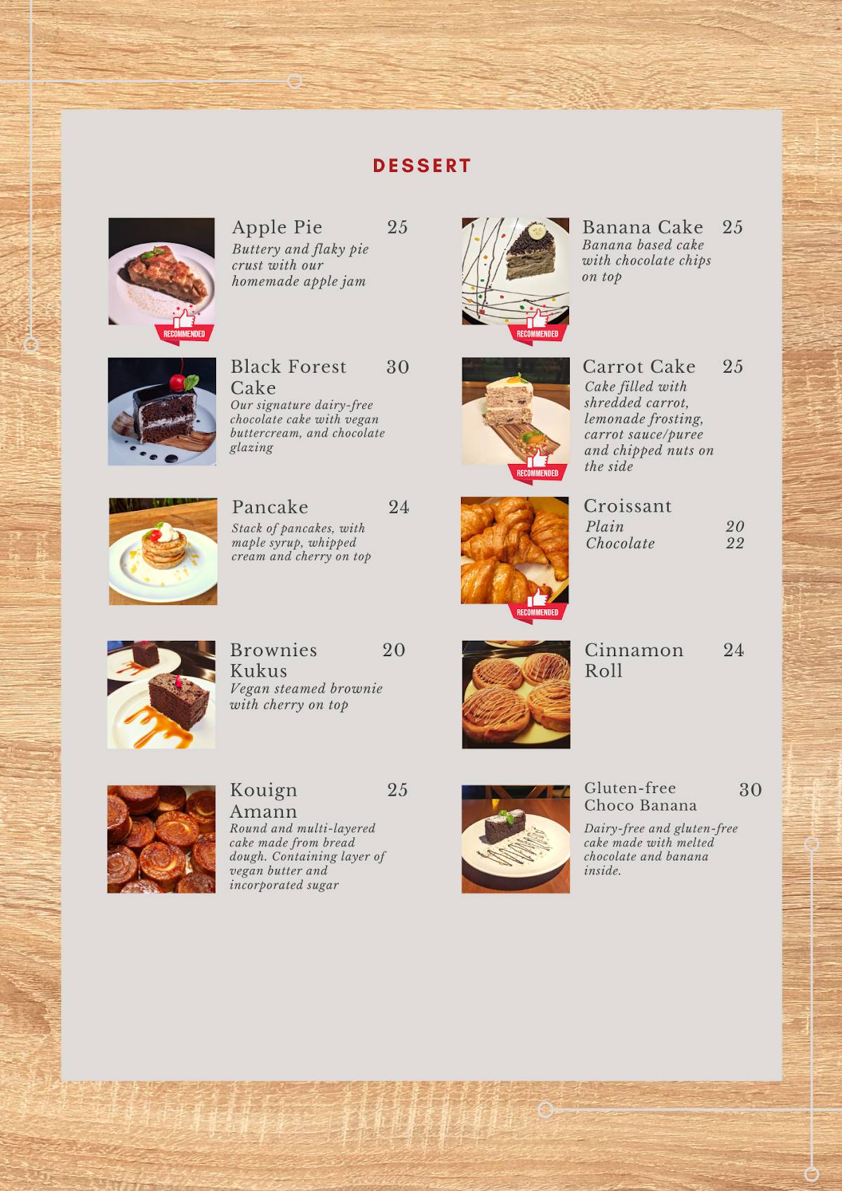 Menu at Black Forest Cafe, Yogyakarta