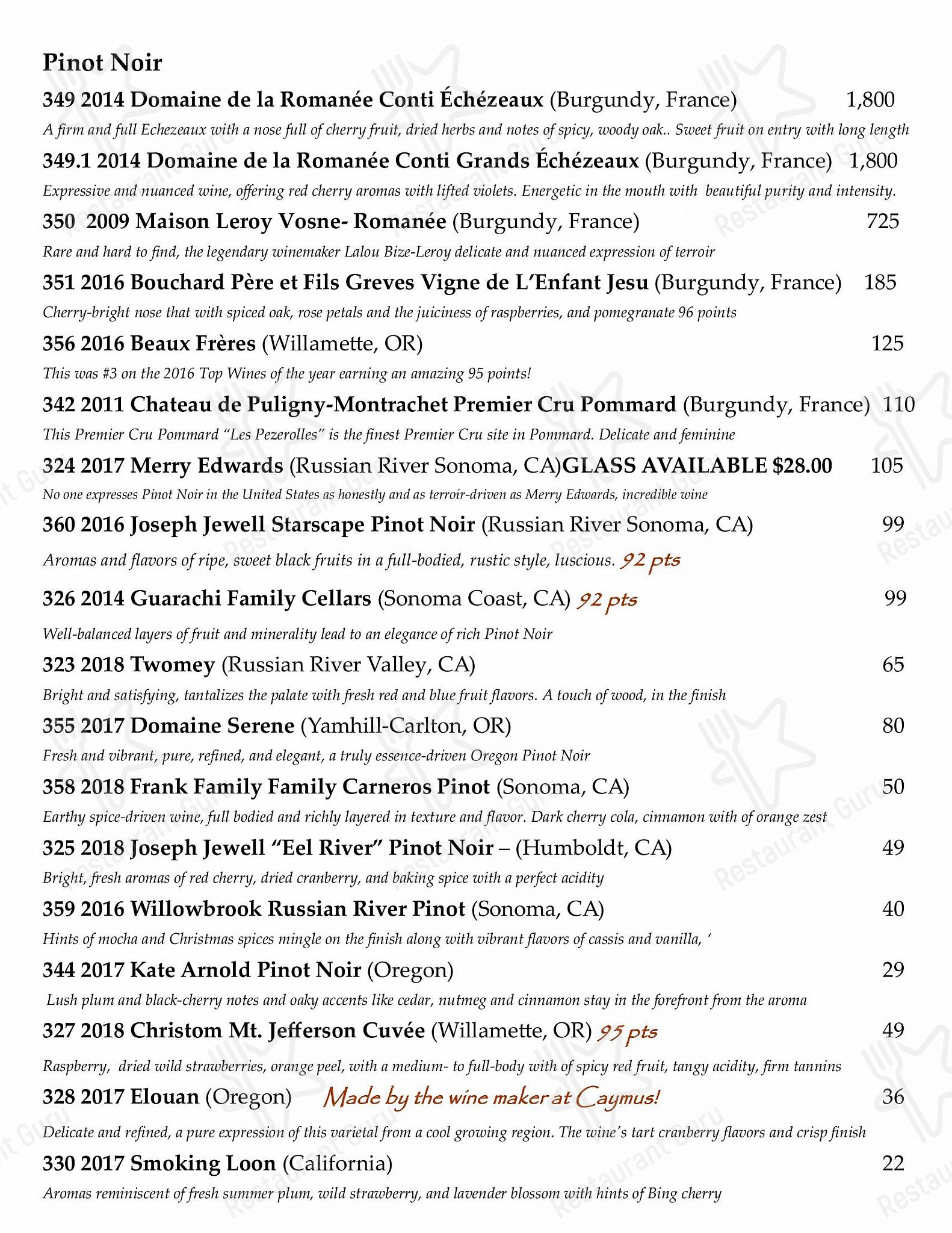 Menu at Station Square restaurant, Youngstown, Belmont Ave