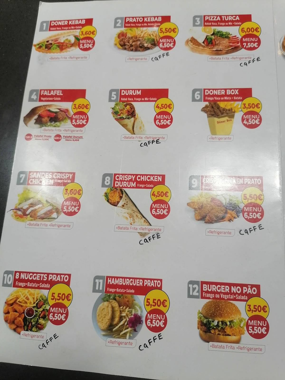Menu em Yoyo Kebab Pizza restaurante, Albergaria-a-Velha