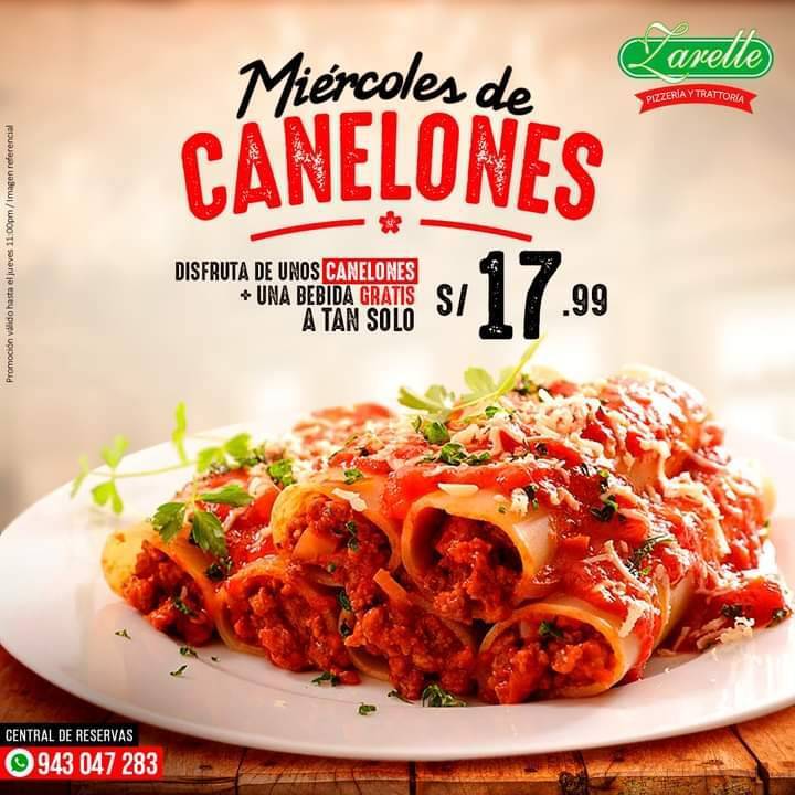 Carta de ZARELLE PIZZERIA & TRATTORIA, Lince
