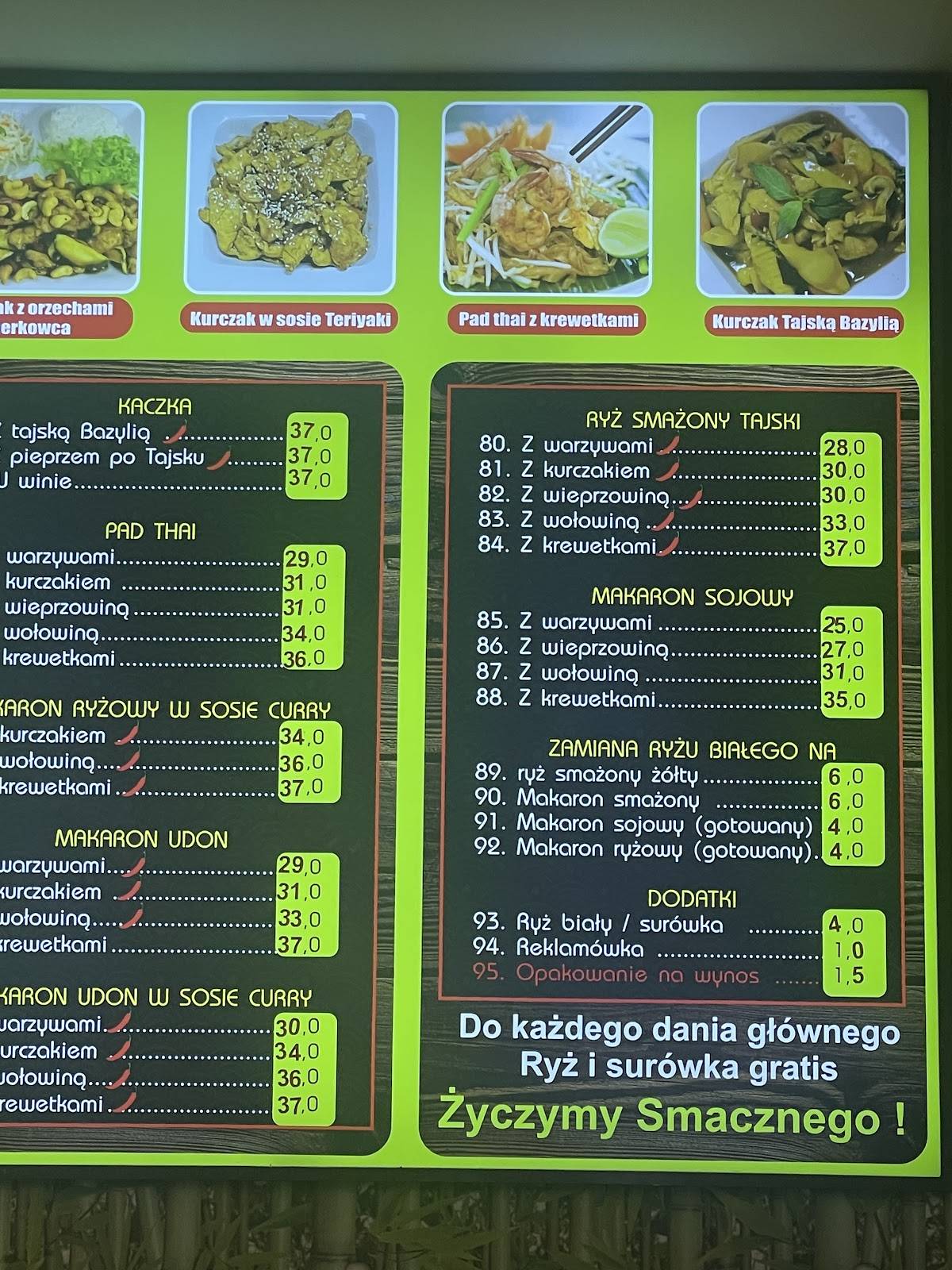 Menu at Happy Star restaurant, Zabrze