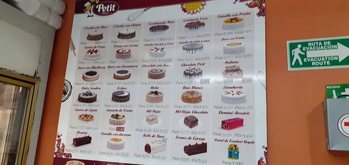 Carta del restaurante Pastelerías Petit Obsidiana, Zapopan, Obsidiana ...