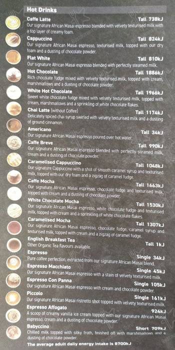 Menu at Zarraffa's Coffee Booval cafe, Booval, 106 Brisbane Rd