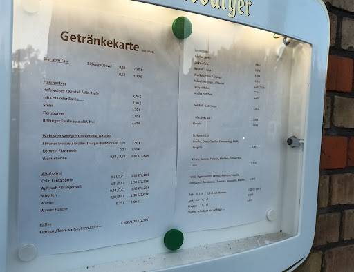 Menu at Zum Körner Eck restaurant, Mainz