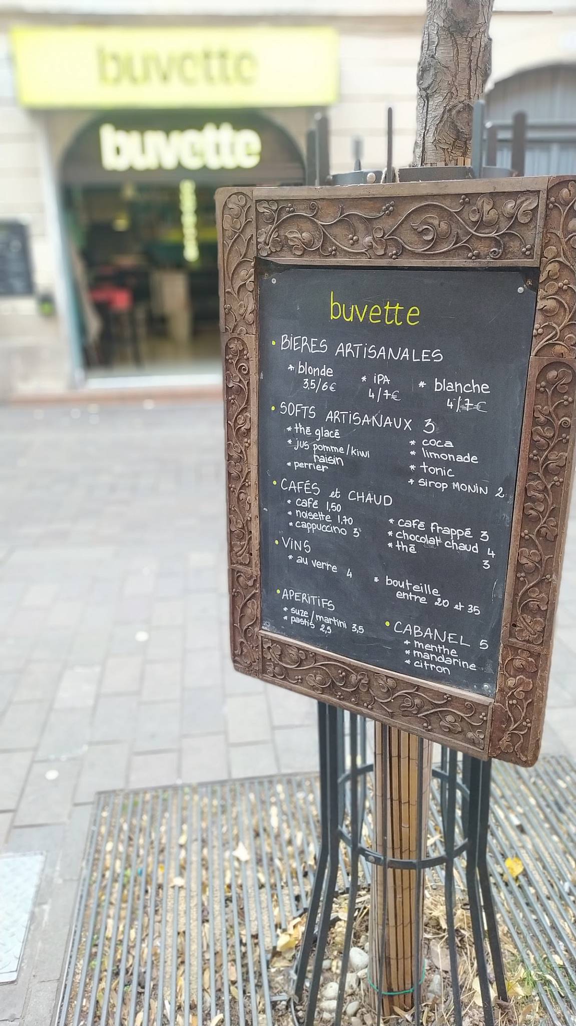 Menu at Buvette restaurant, Winnipeg