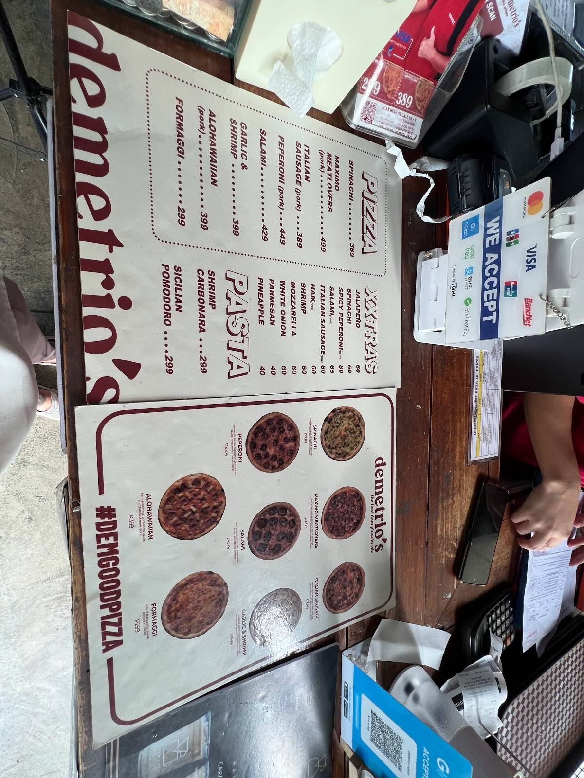 Menu at Demetrio's restaurant, Cagayan de Oro, Gran Via