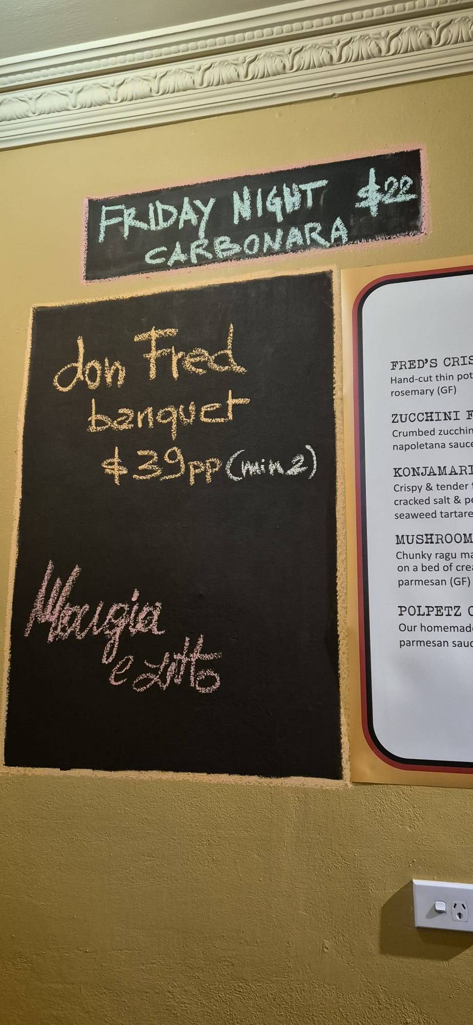 Menu at don Fred restaurant, Newtown