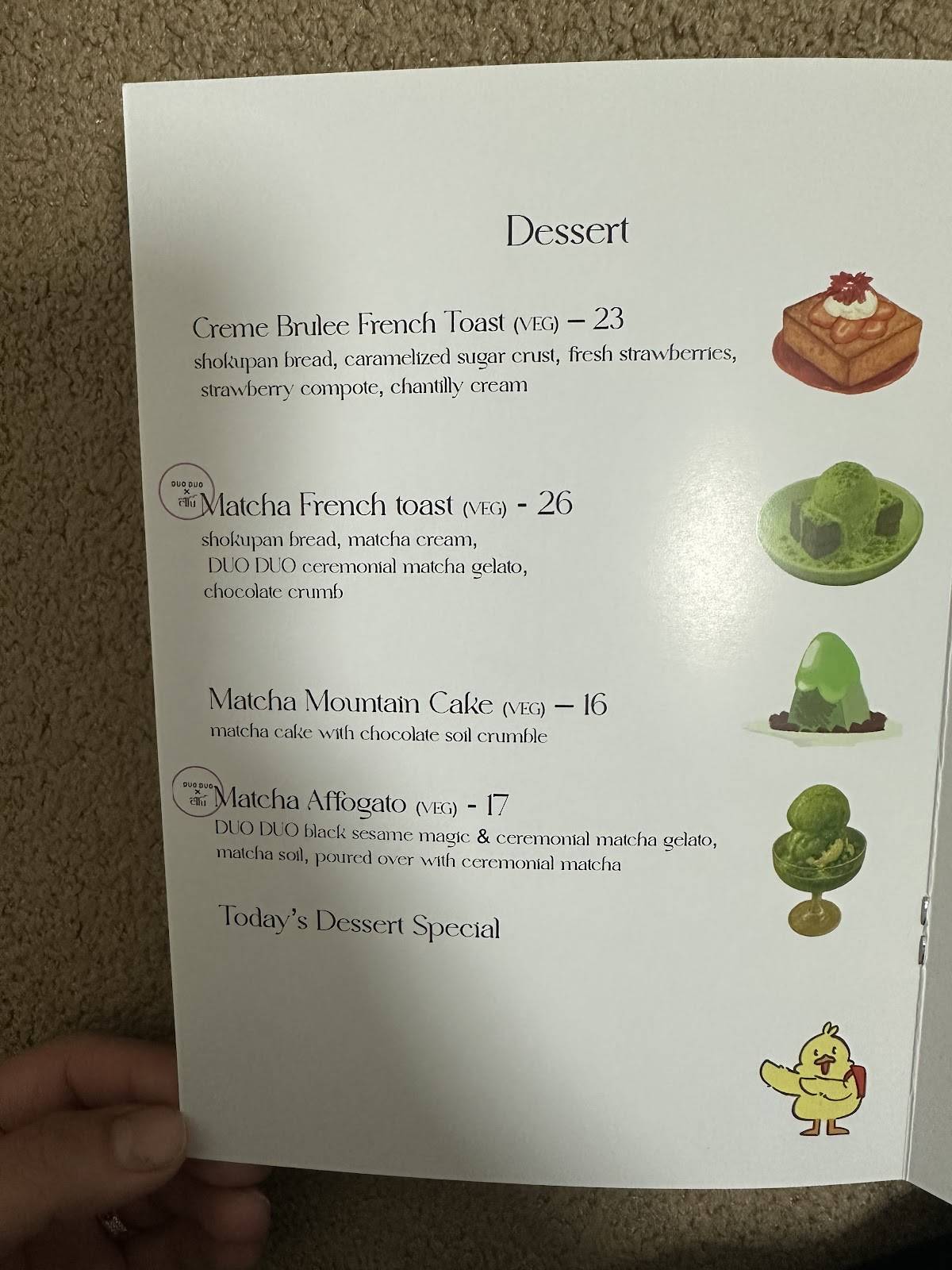 Menu at ellu cafe, Surry Hills