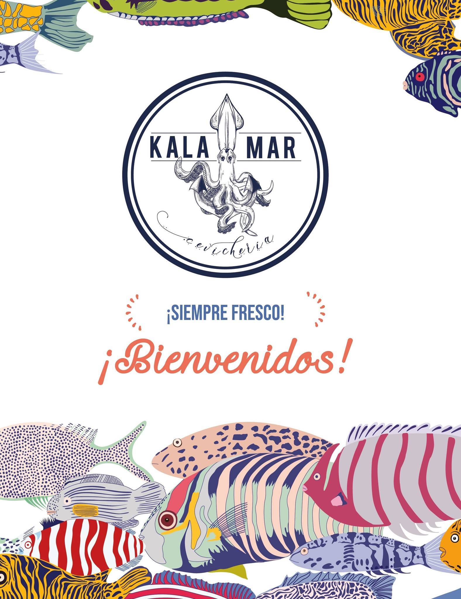 Menu at kalamar mariscos & sushi restaurant, San Cristóbal de las Casas